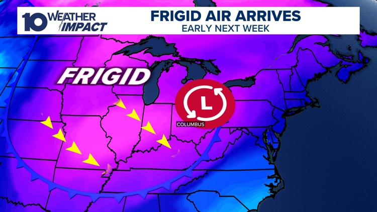 Frigid air to bring sub-zero wind chills to central Ohio next Monday ...