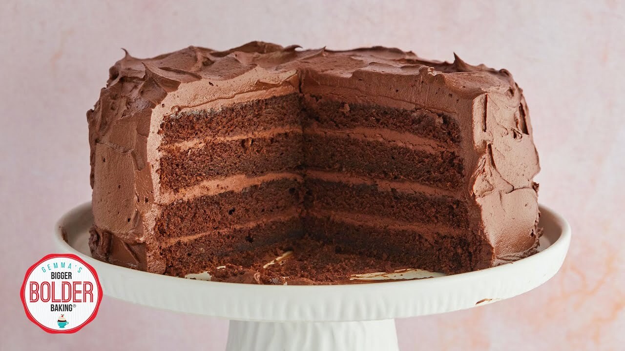 The ultimate moist chocolate cake with whipped ganache frosting