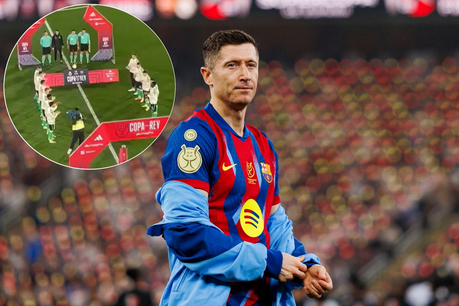 Mecz Barcy opóźniony, sceny w Santander. Lewandowski i spółka się doczekali