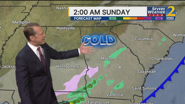 Chance for snowfall on 2 nights in parts of Georgia this weekend