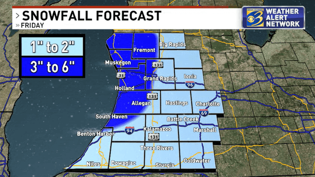 More accumulating snow expected for lakeshore, arctic chill this weekend