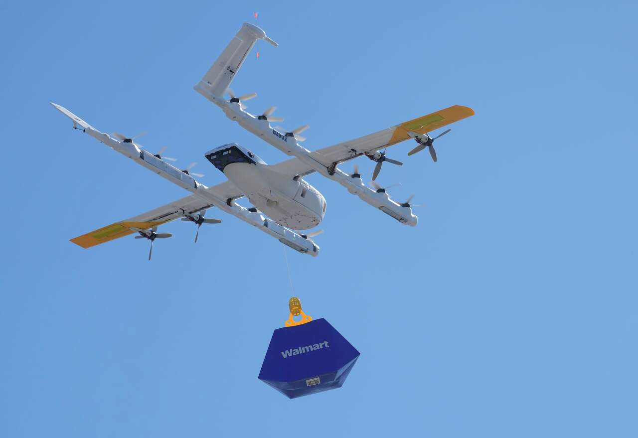 Wing drones take flight across Houston, carrying deliveries from Walmart
