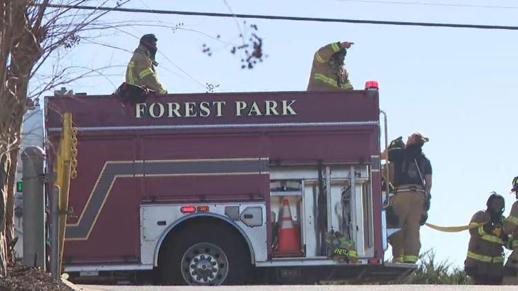 Emergency crews at scene of chemical fire in Forest Park | Live ...