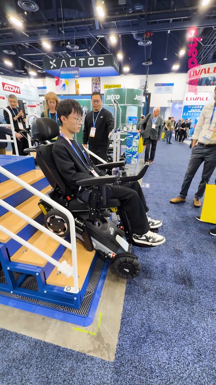 This wheelchair climbs stairs!