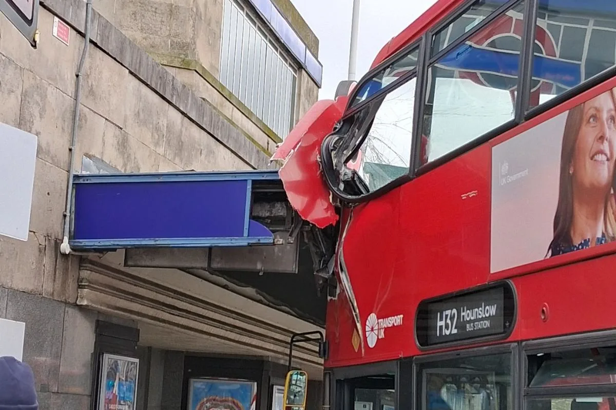 Double decker bus crashes into London Tube station