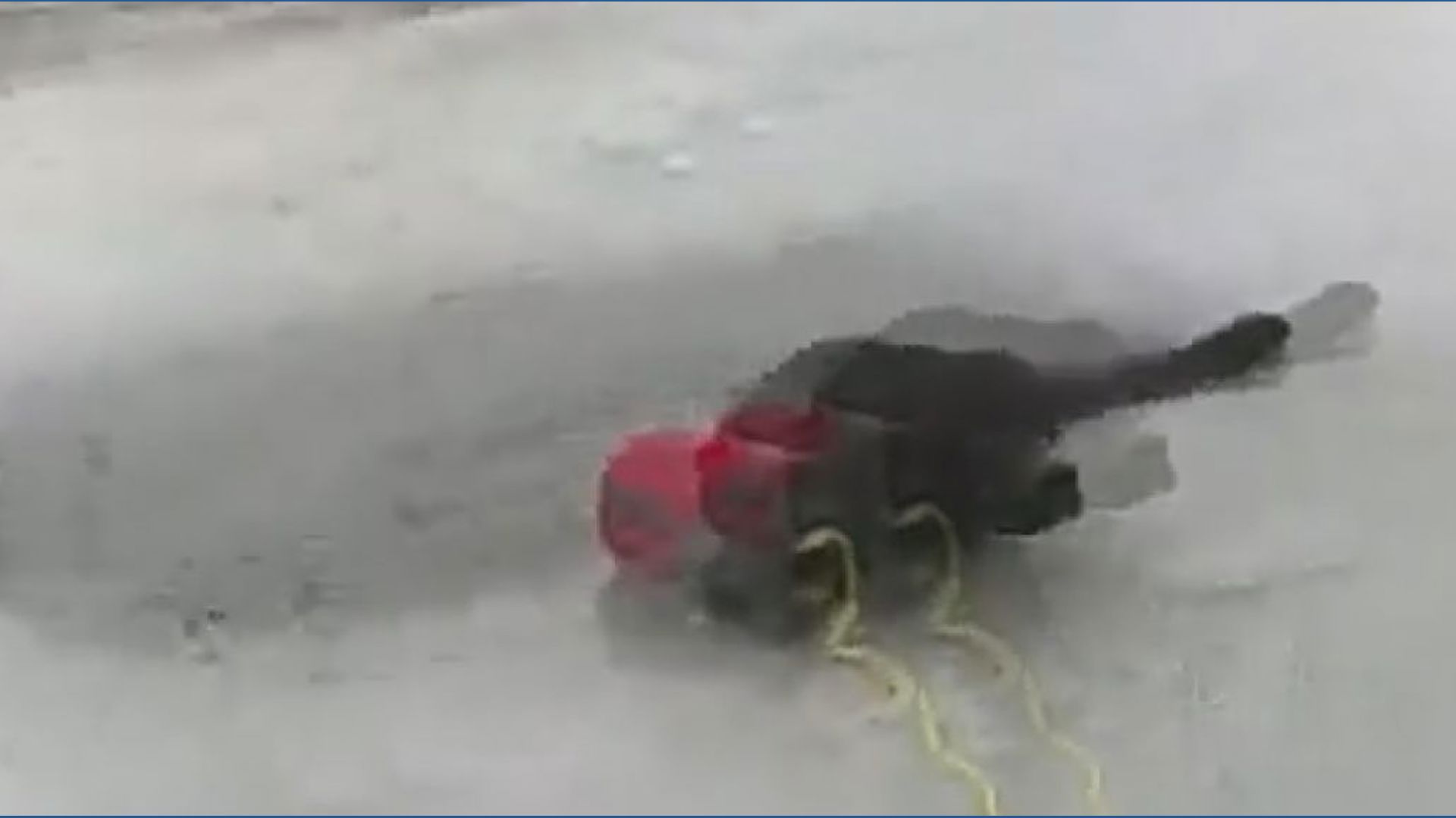 Dog rescued by police officers after falling through ice in New York