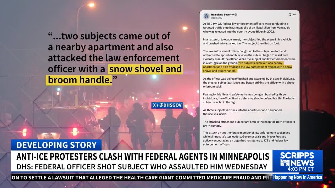 Anti-ICE protesters clash with federal agents in Minneapolis
