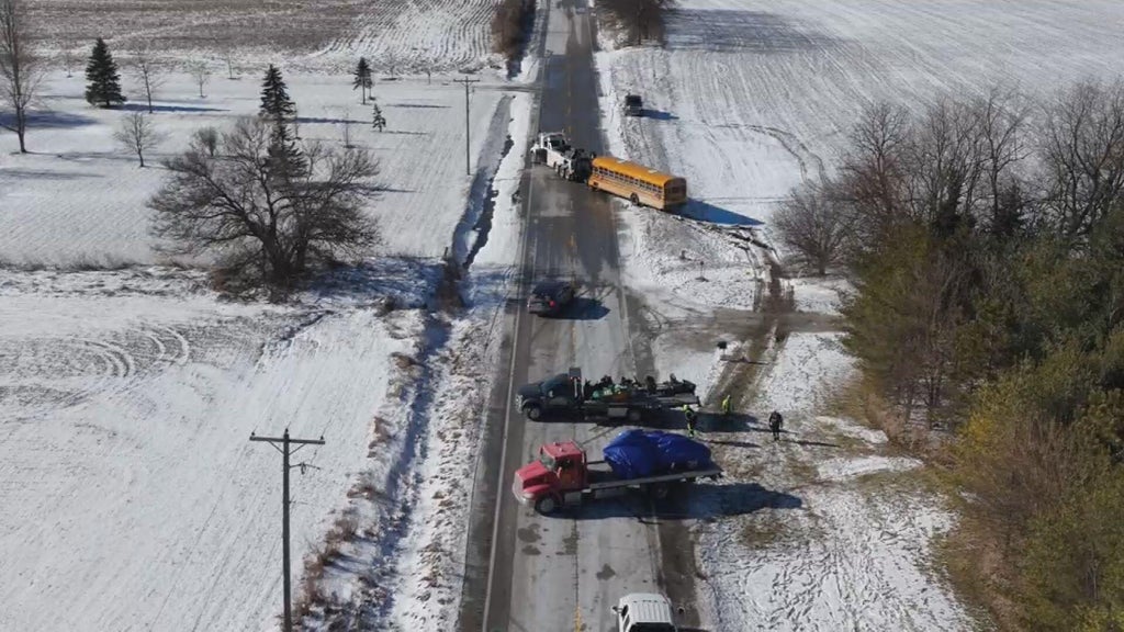 Driver killed, kids taken to hospital in school bus crash near ...