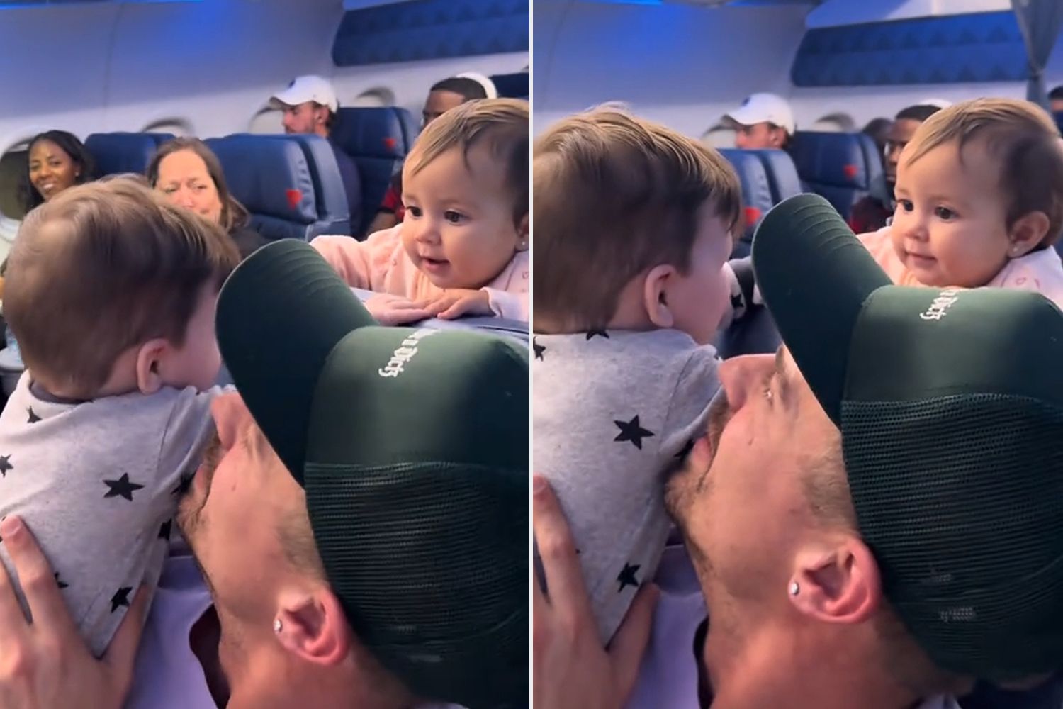 Dad didn't understand why his baby was getting distracted on airplane ...