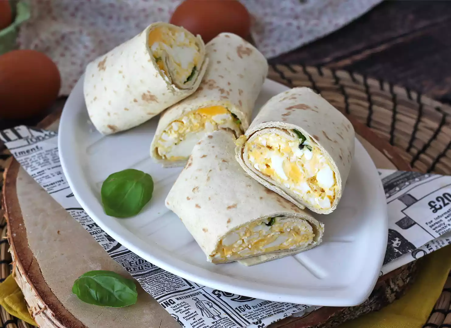 Wrap moelleux et super protéiné aux œufs et à la feta