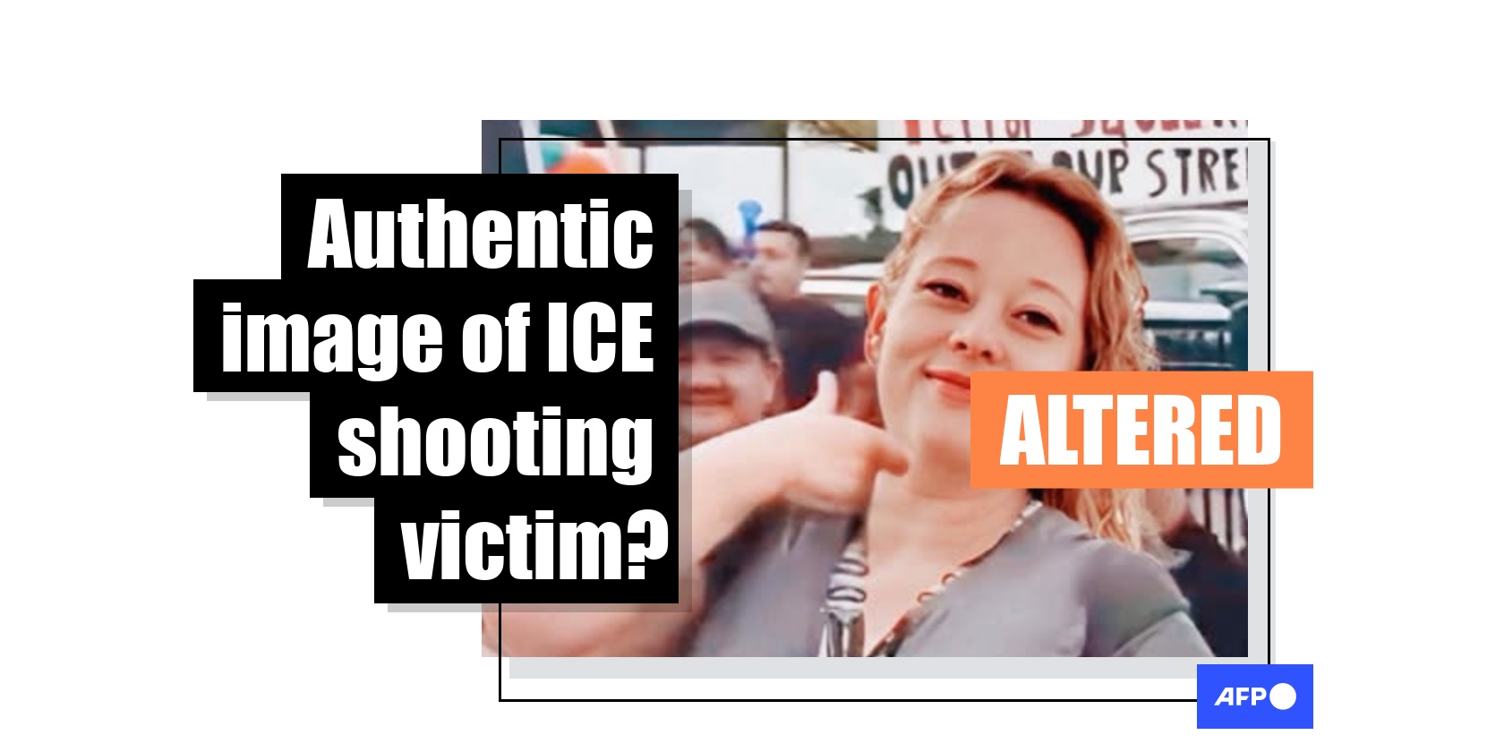 Image depicting Renee Good mocking Charlie Kirk is fake