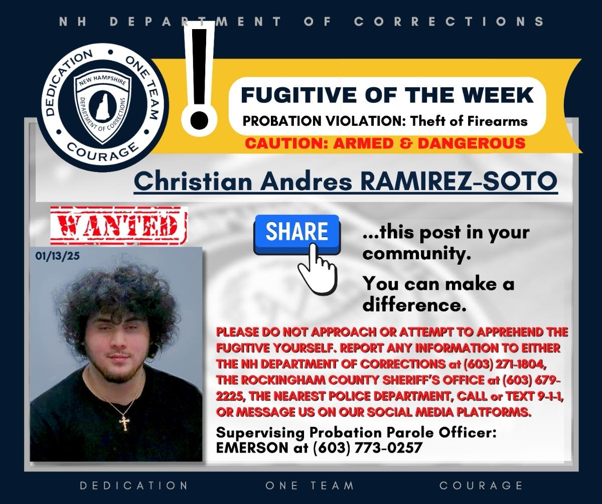 Burglar and gun thief wanted by the New Hampshire Department of ...