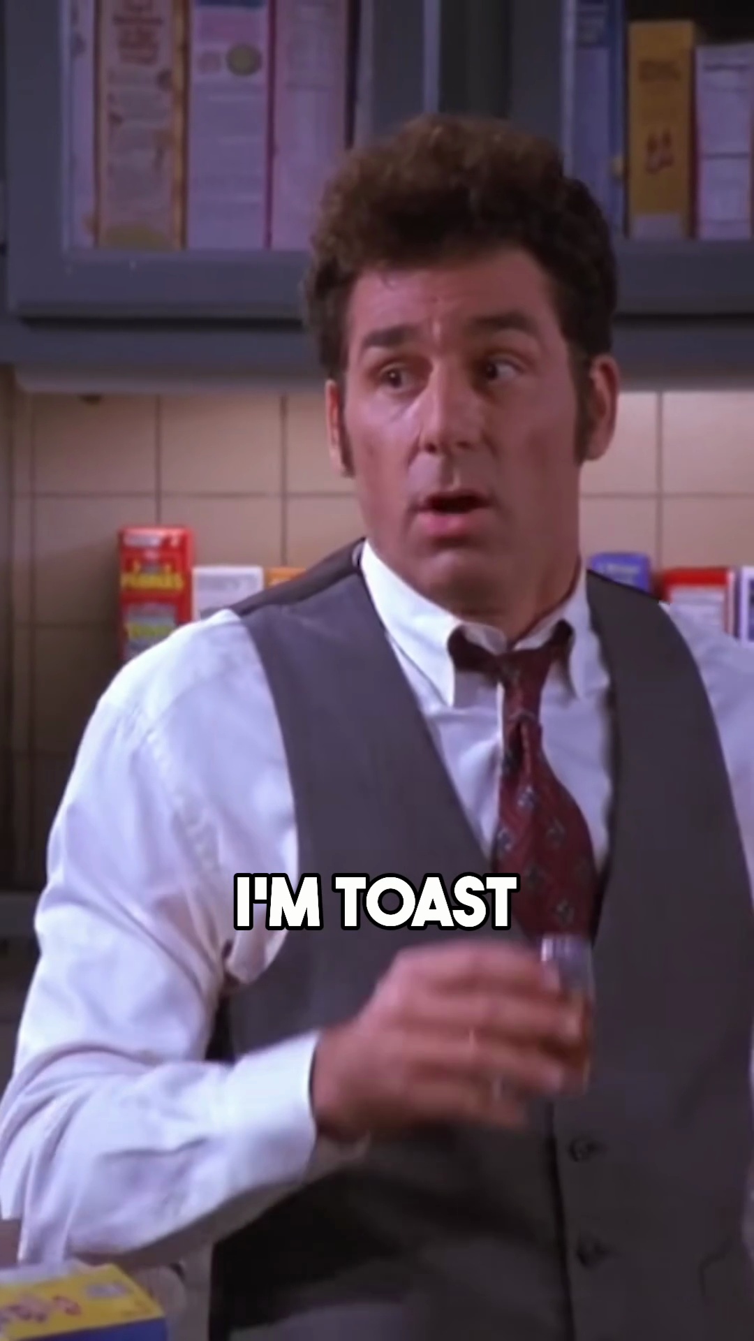 Kramer becomes a working man on Seinfeld and needs a drink