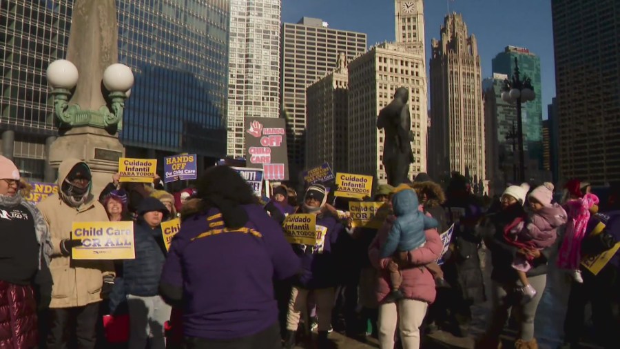 Union leaders protest Trump administration’s freeze on child care funds