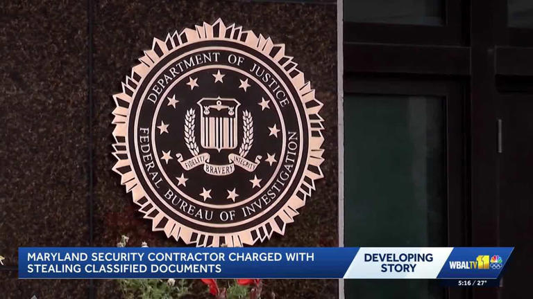 Maryland man charged with stealing classified documents receives pre ...