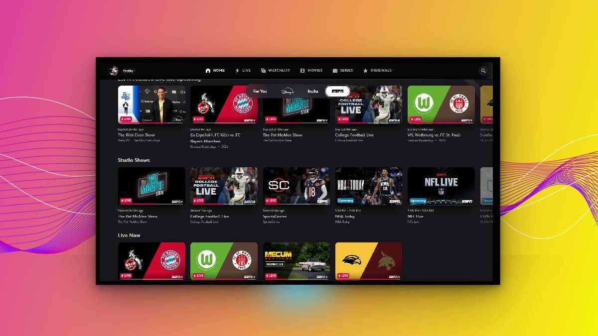 Which live sports are available on Disney+?