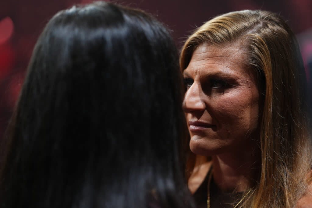 Kayla Harrison holds back tears as she addresses UFC 324 withdrawal ...