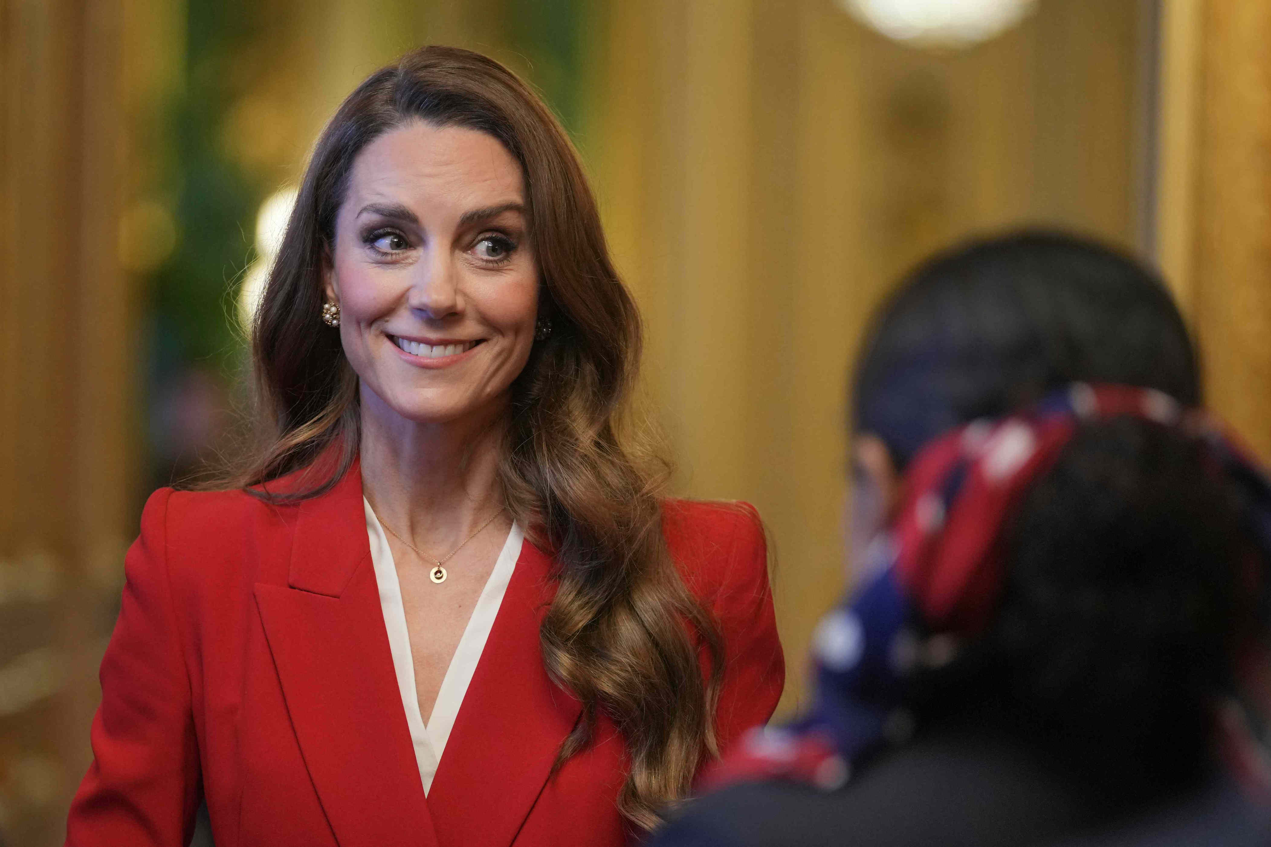 Kate Middleton pairs her bold power suit with a birthstone necklace ...