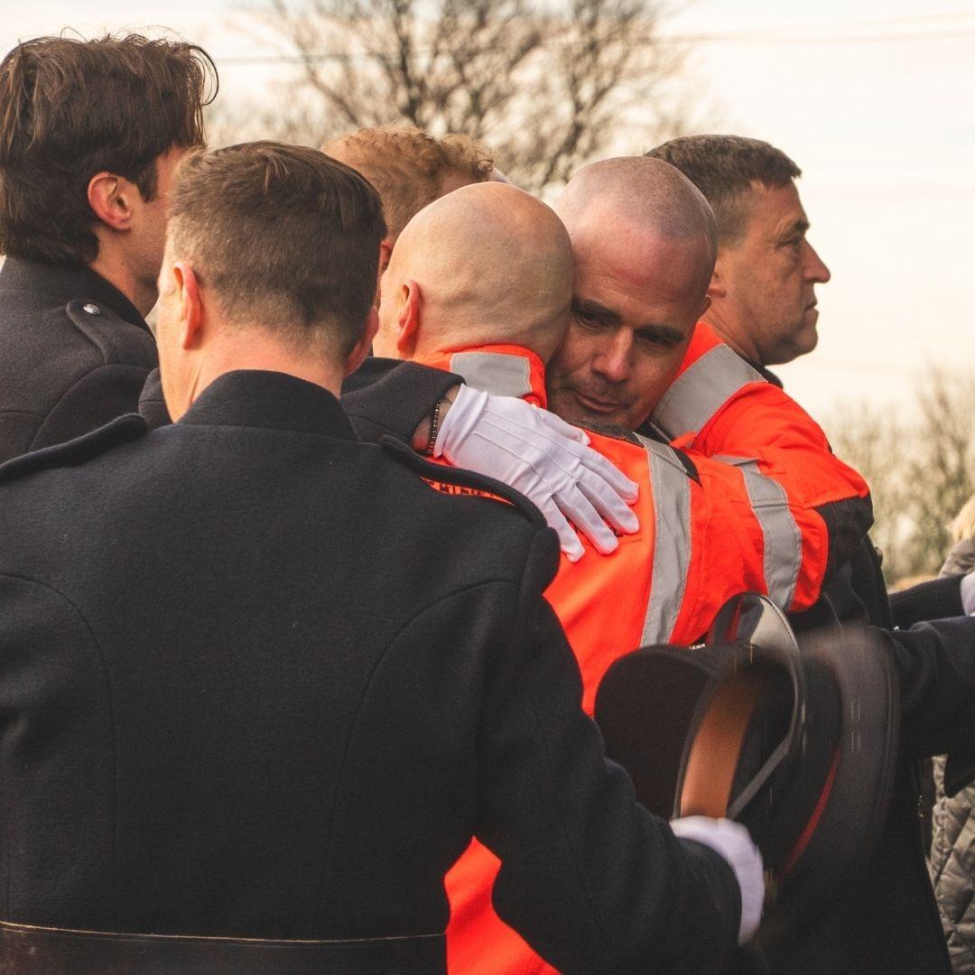Emotional scenes as family, friends and colleagues attend funeral of ...