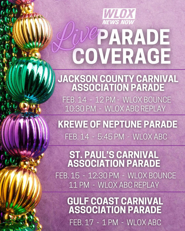 List: Official 2026 Mardi Gras parade schedule