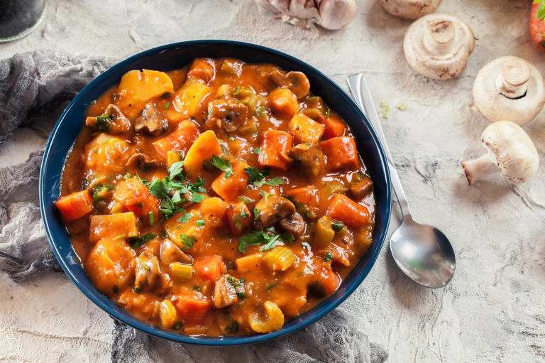 Hearty mushroom goulash for veggie lovers