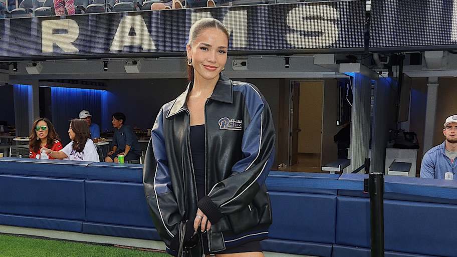 Puka Nacua's ex Hallie raises eyebrows in Bears colors holding Rams ...