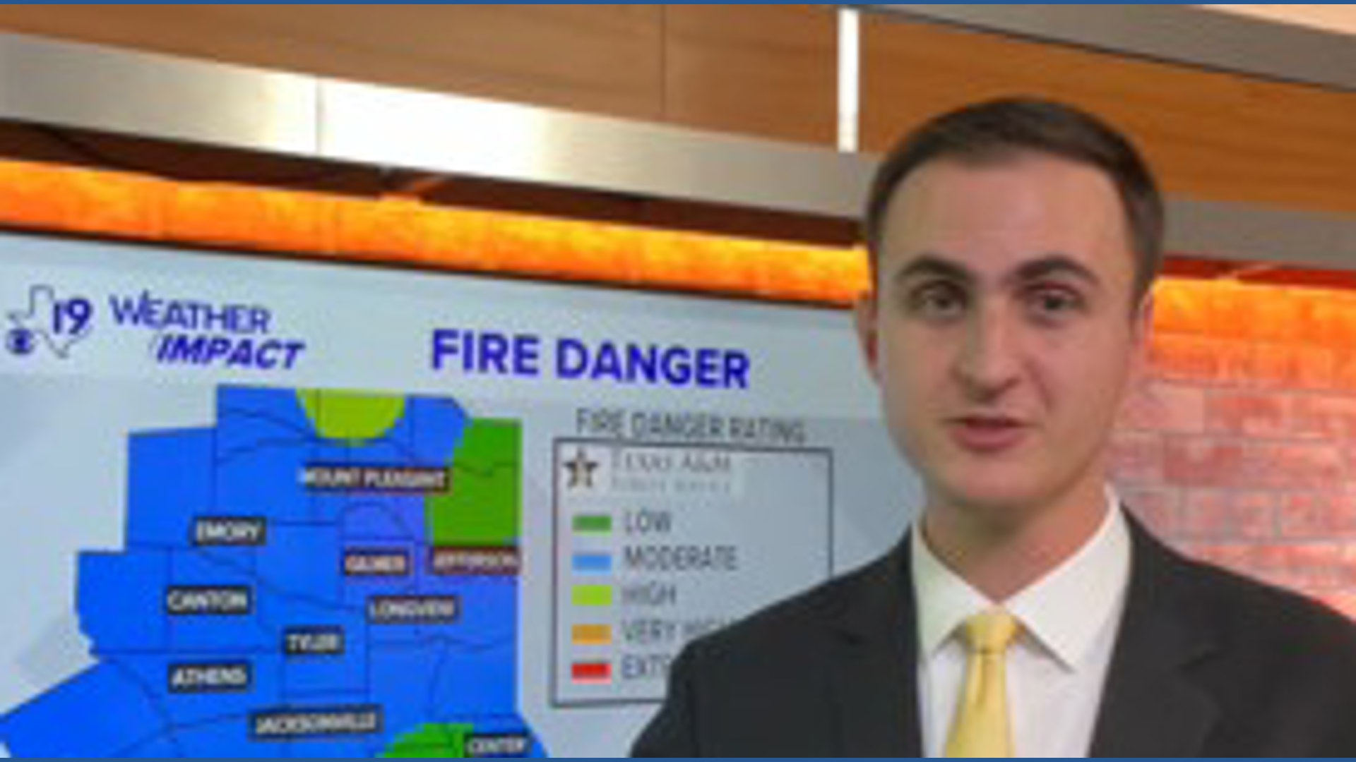 Met Minute: Fire danger at low to moderate risk, cold front heading to East Texas