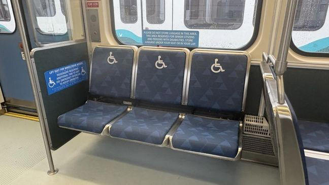 Light rail trains ditch fabric seats, switch to 'cleaner' vinyl seats