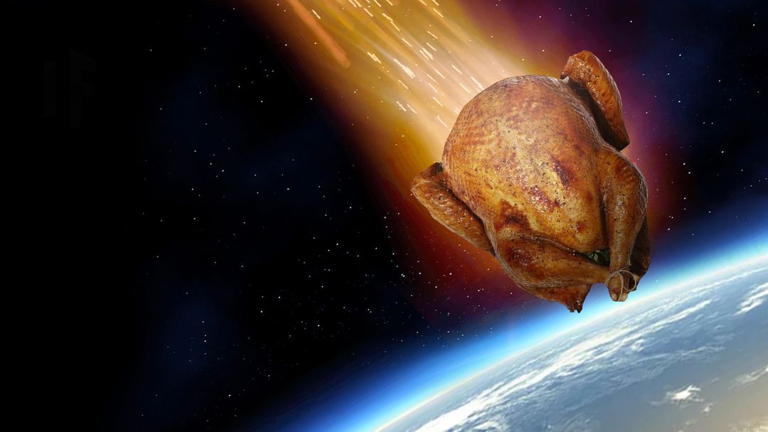 What happens if a turkey collides with Earth at light speed