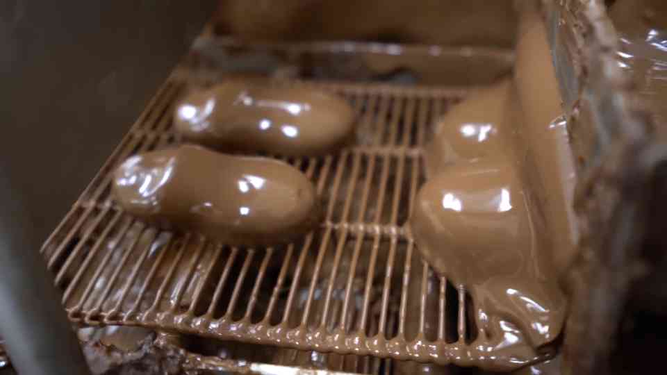 Making chocolate covered Nutter Buters