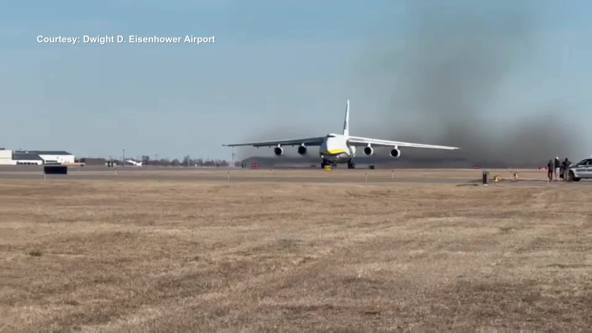 One of the world's largest planes stops in Wichita