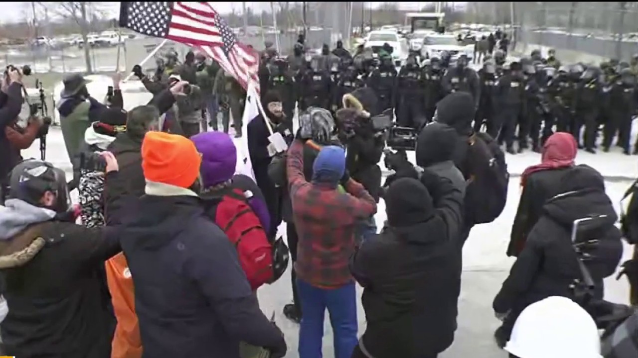 ICE in MN: Protesters clash outside Whipple Building