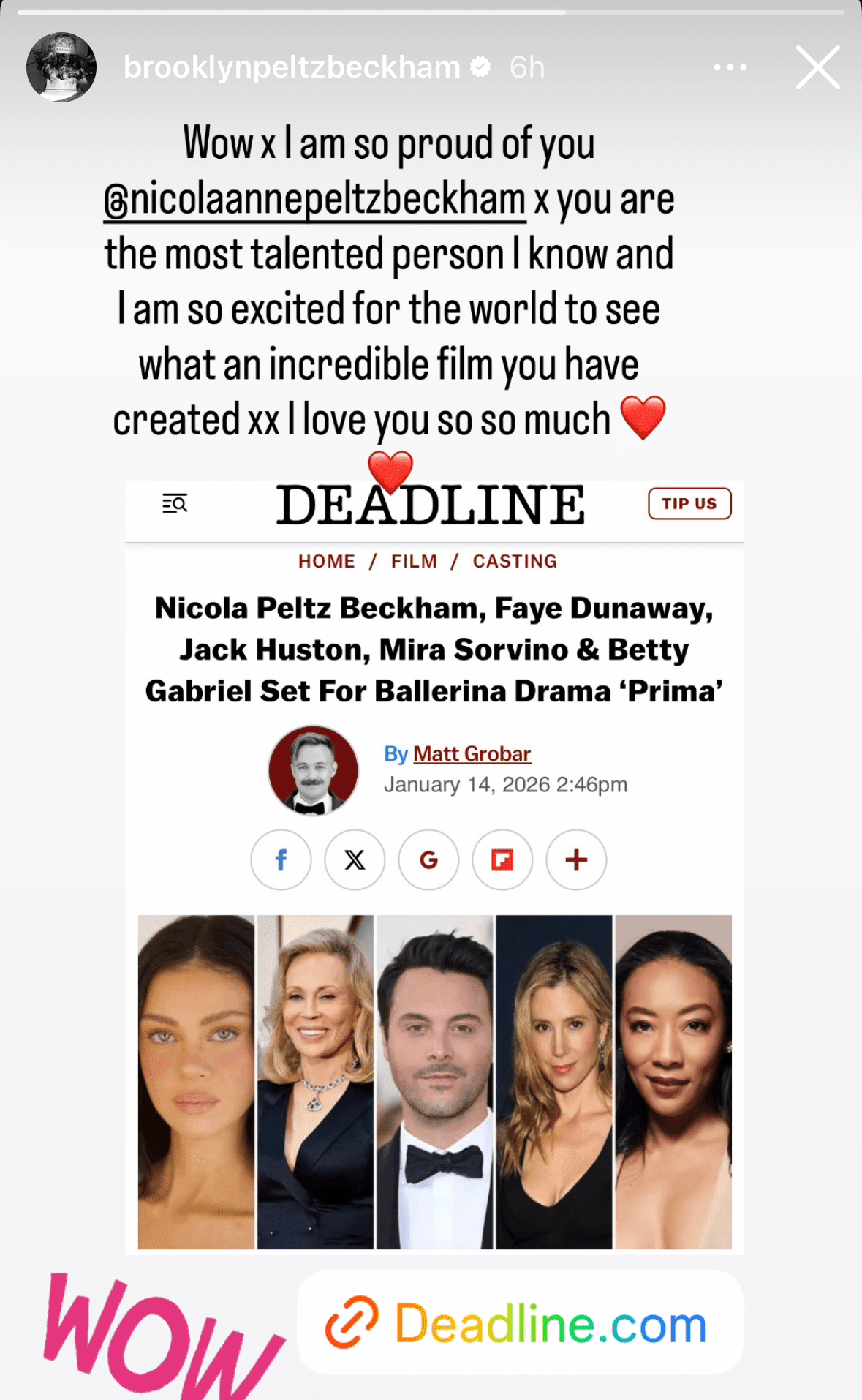 Brooklyn Beckham pens tribute to wife Nicola over exciting new career ...