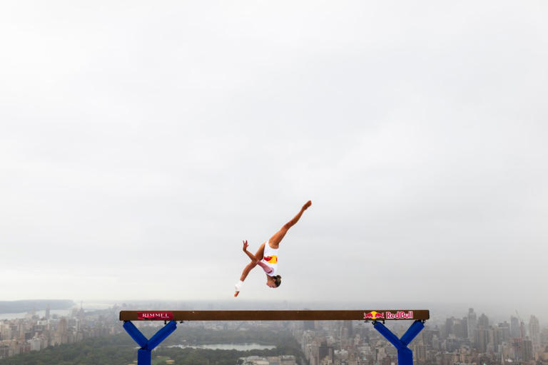 Exclusive: Gymnast Lily Smith takes to the skies above New York City ...