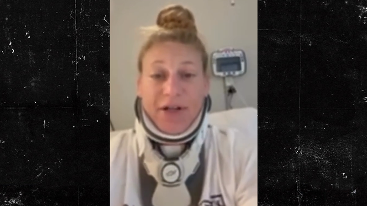 Kayla Harrison shows off scar after undergoing neck surgery