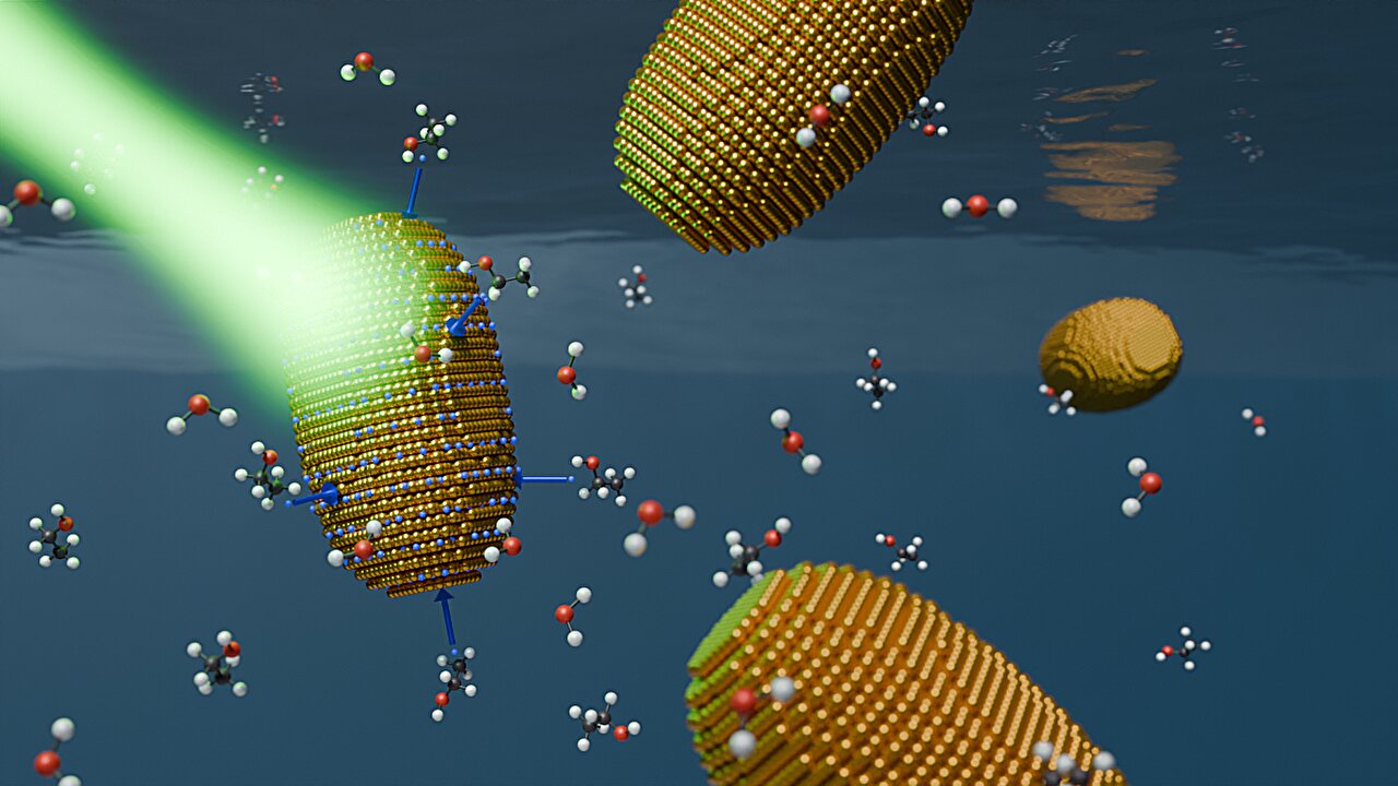 Charging gold nanorods with light energy