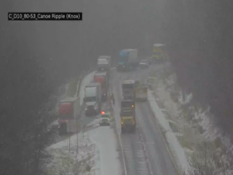 Winter weather triggers series of crashes on I-80, troopers say
