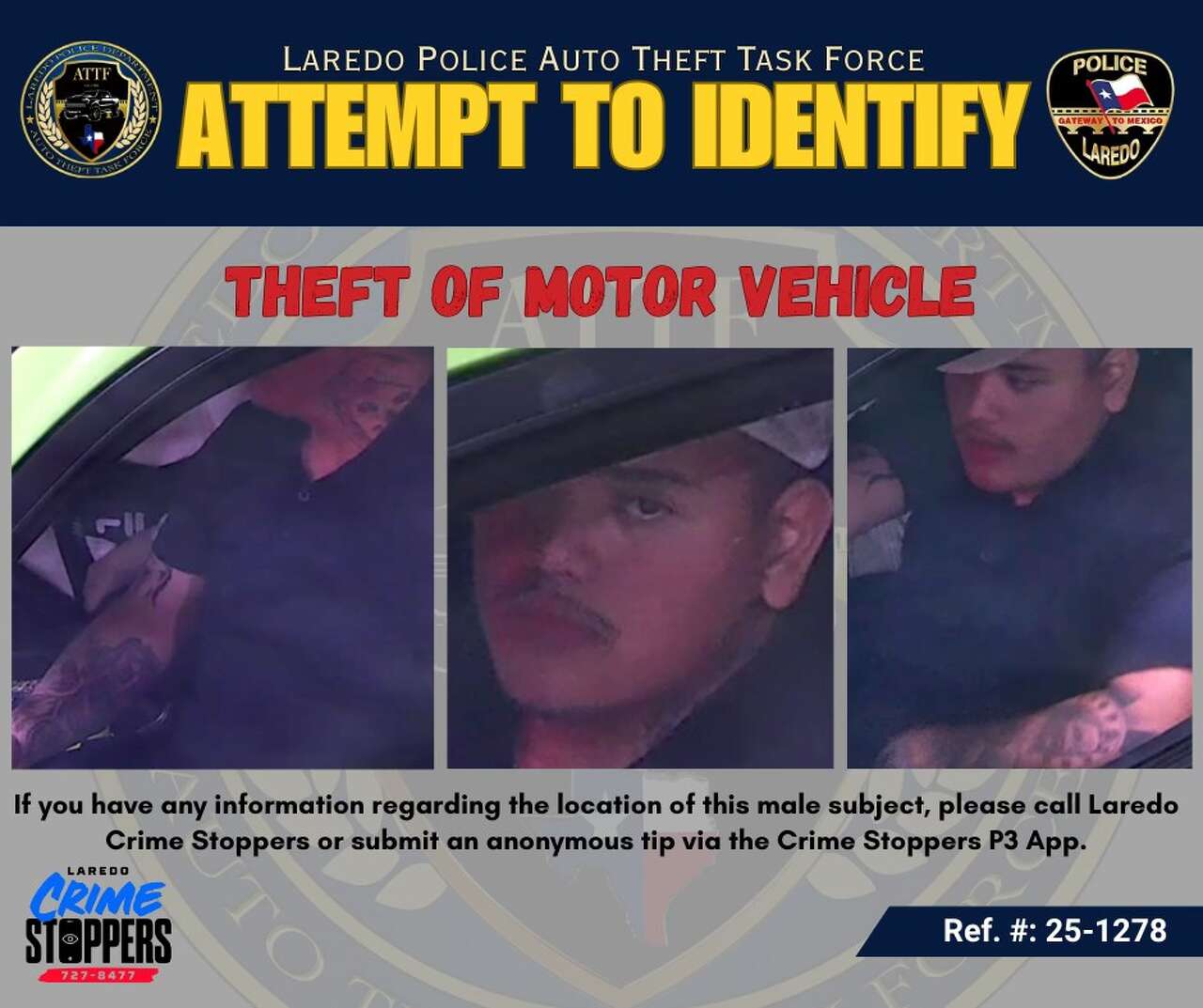 Auto Theft Task Force asks for help identifying suspect with neck, arm ...