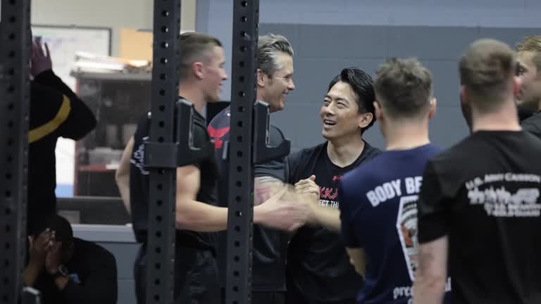 Hegseth works out with Japan's Koizumi ahead of Pentagon meeting