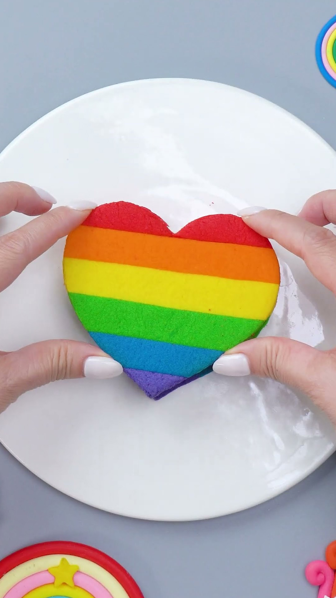 How to make a rainbow heart cake