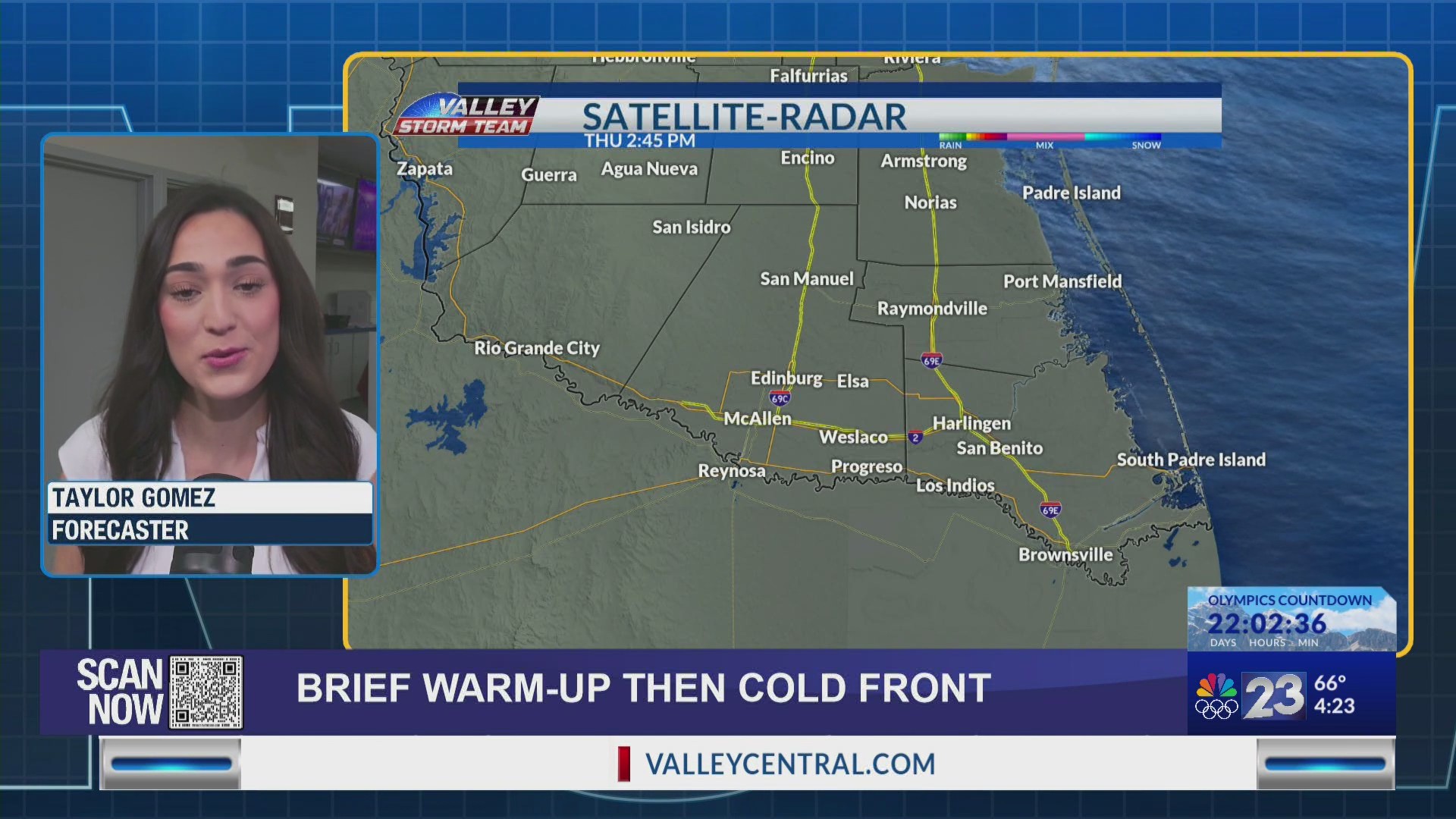 Brief warm-up, then cold front