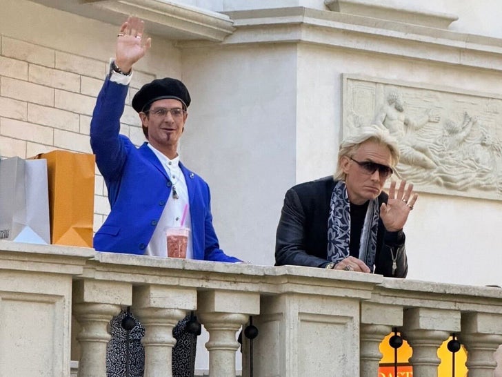 Jude Law and Andrew Garfield first look in Siegfried & Roy costumes