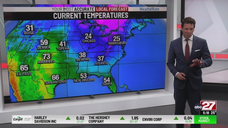 Cold stretch begins, few snow showers Saturday