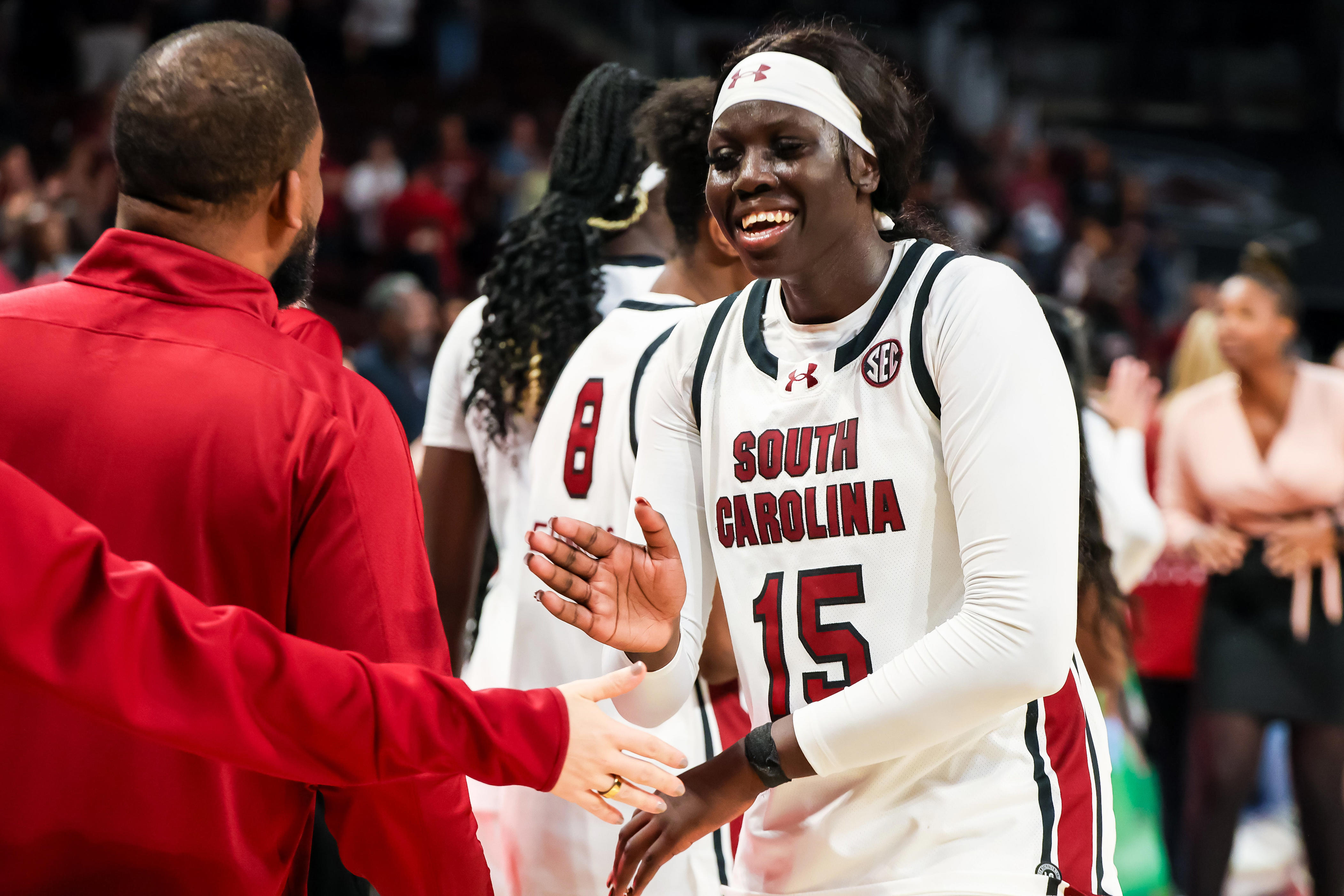 Why is Adhel Tac wearing face mask for South Carolina women's ...