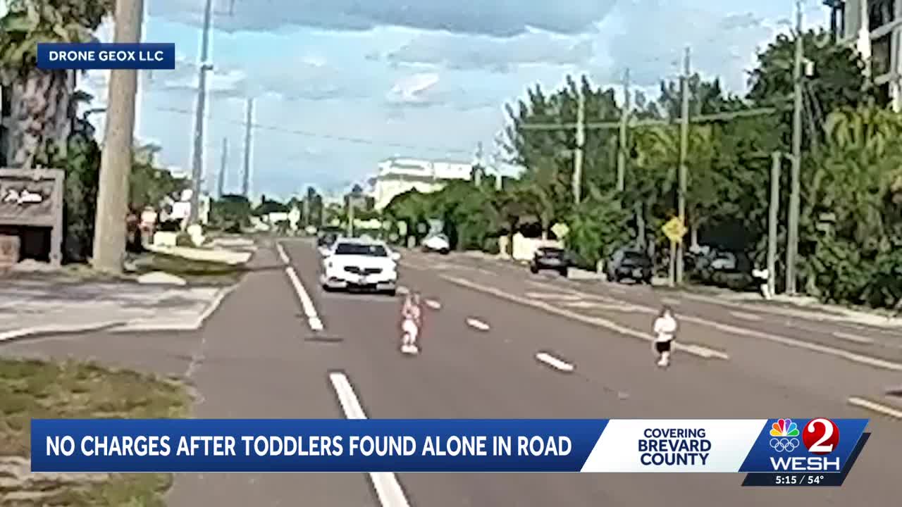 No charges to be filed after toddlers found alone on busy Brevard road