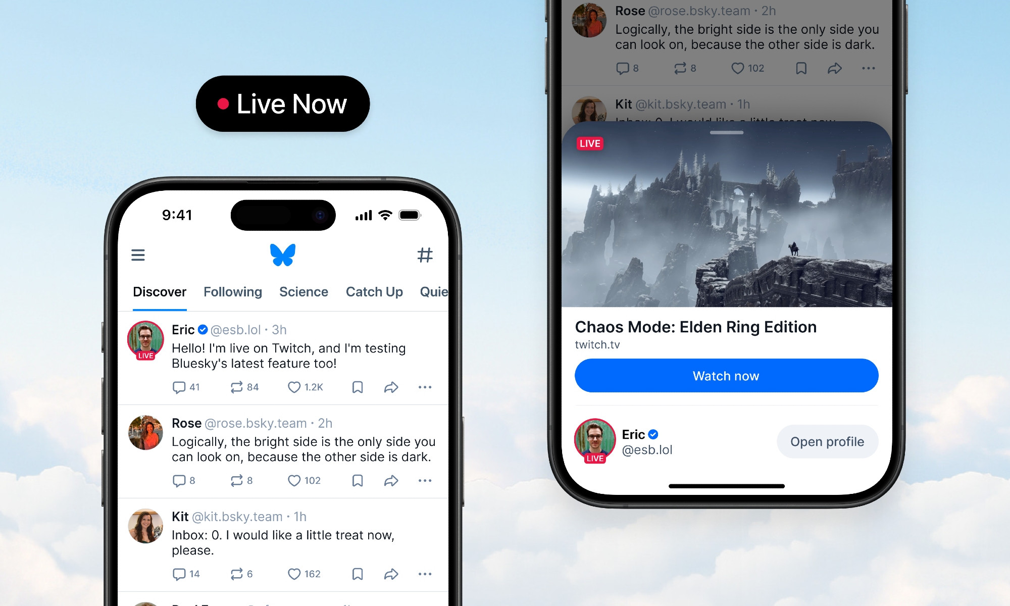 Bluesky's 'Live now' badge is available to everyone