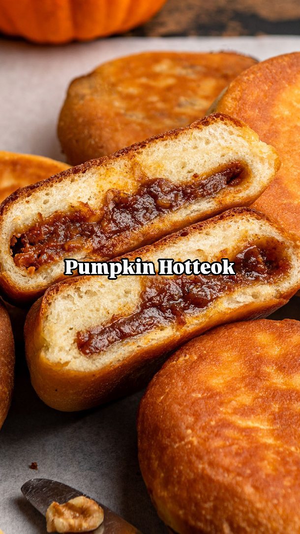 Pumpkin hotteok made at home with a cozy twist