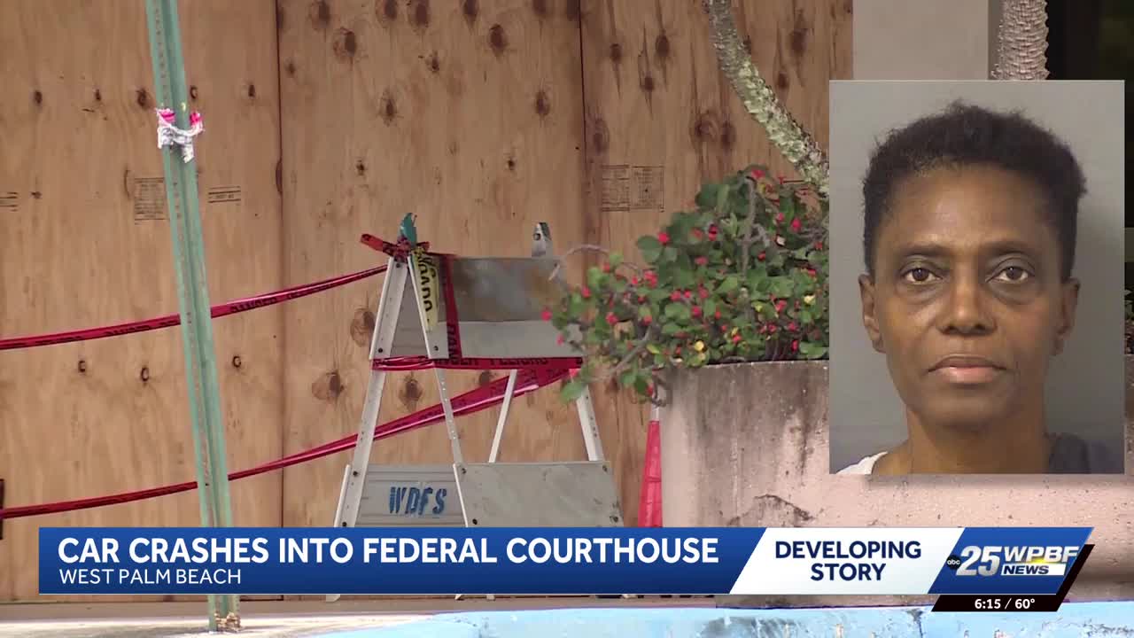 Florida woman purposely drives car into West Palm Beach federal courthouse