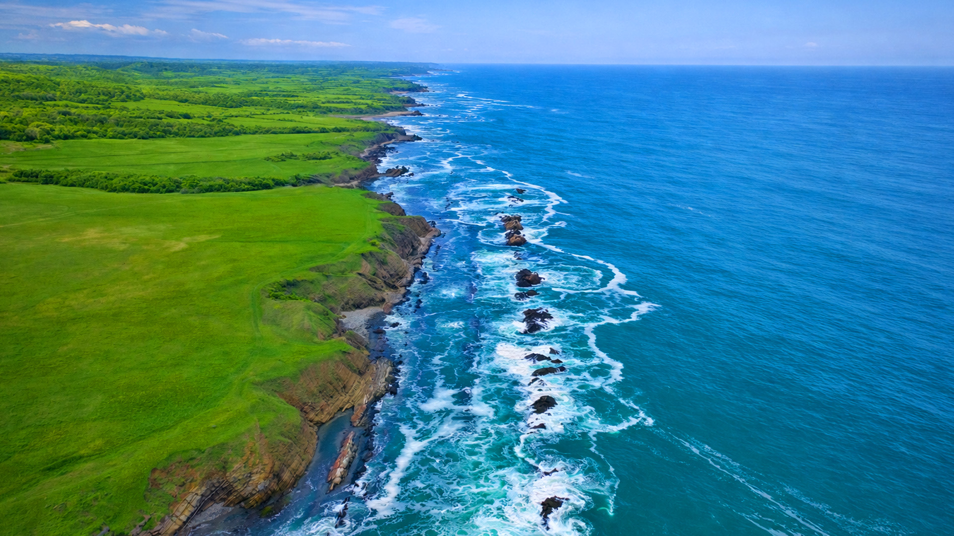 A Coastal Landscape of Land and Sea Contrast