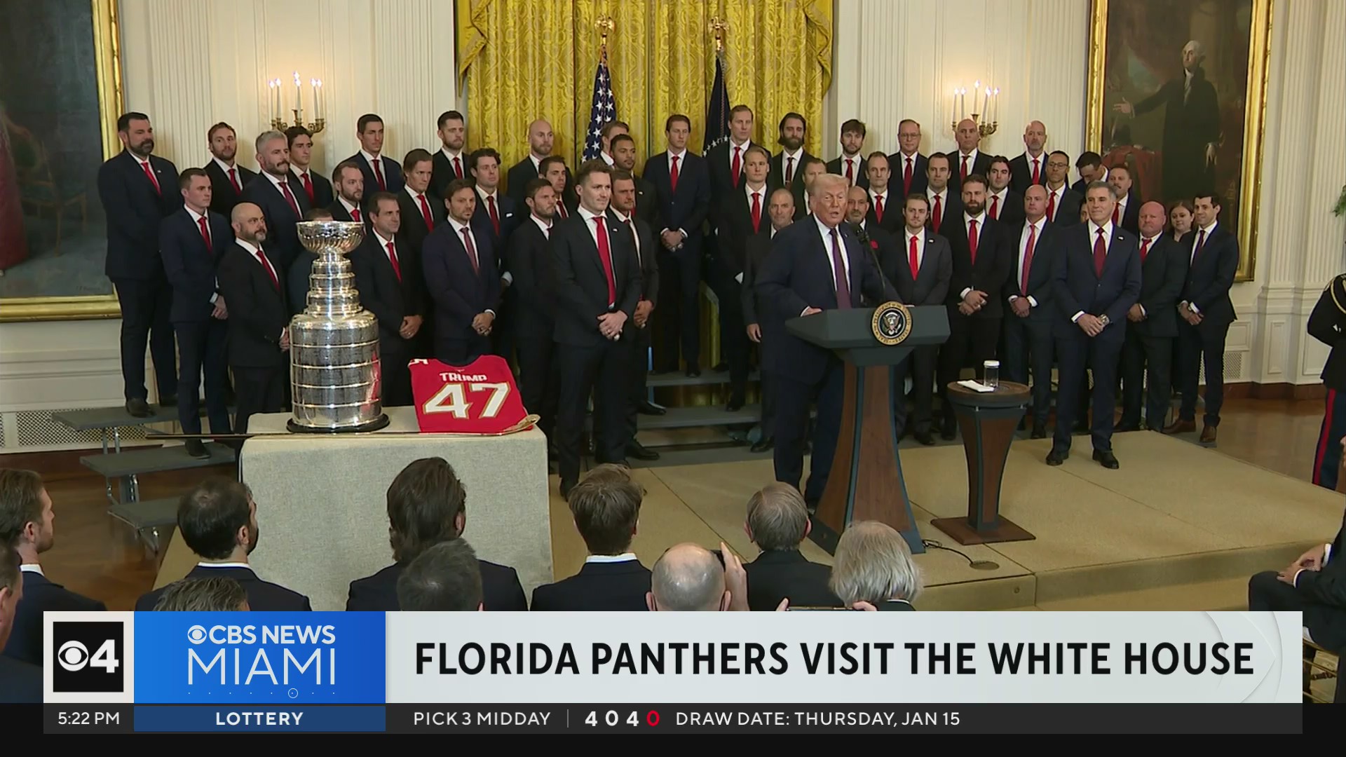 Back-to-back Stanley Cup champions Florida Panthers visit President ...